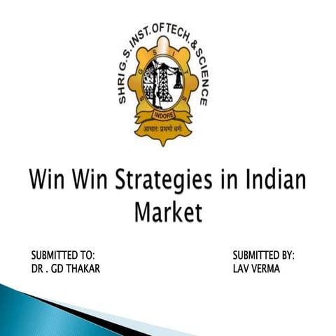 Win win strategies in indian market | PPTX