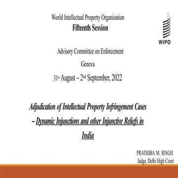 wipo presentation ipr and enformcent of rights | PPT