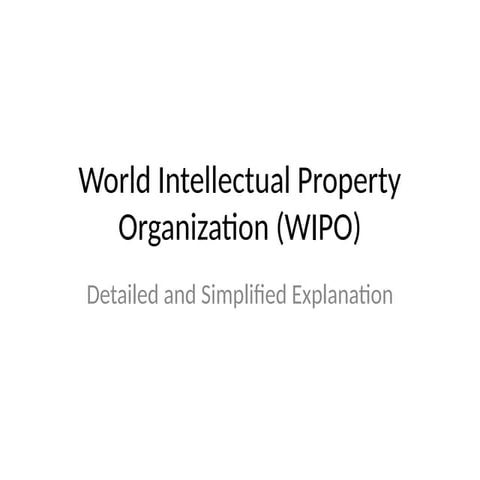 World intellectual property organization (WIPO) | PPTX