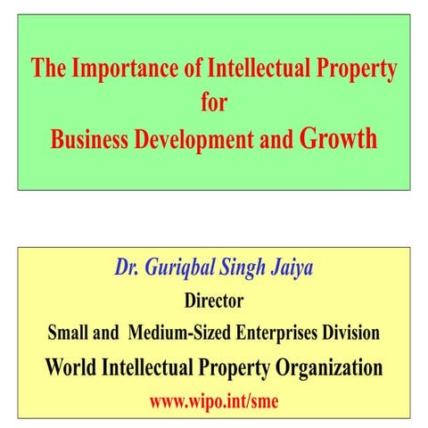 The importance of intellectual property for Business | PPT