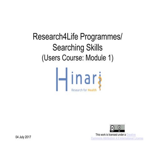 HINARI course | PPT | Free Download