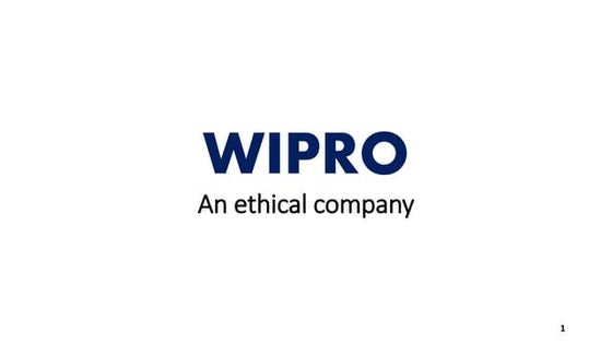 Wipro India - Presentation on Company Profile | PPTX