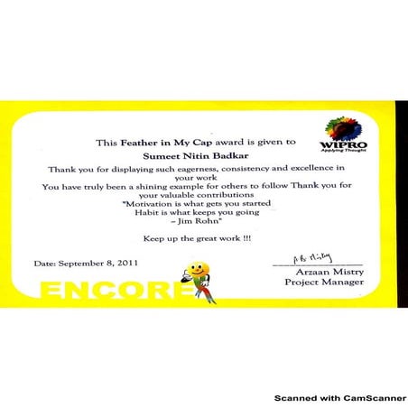 Wipro Recognitions! | PDF