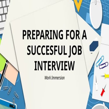 WI Q3 PPT 6.pptx FOR THE SUCCESFUL JOB INTERVIEW | PPTX