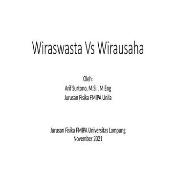 perbedaan Wiraswasta dan Wirausaha bagi mahasiswa | PPTX