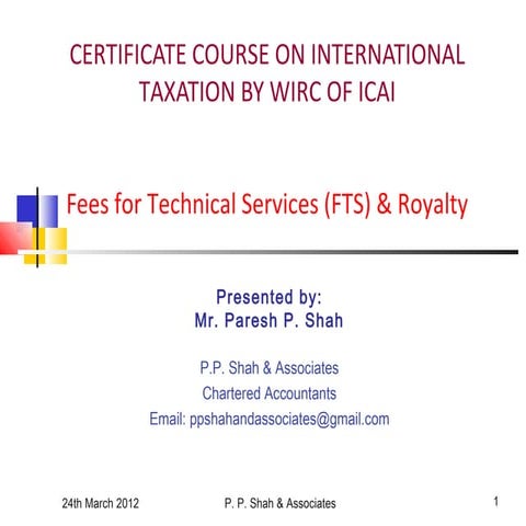 Analysis of "Fees for Technical Services" and its Taxability | PPTX
