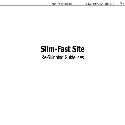 Wireframes - Slim Fast | PPT