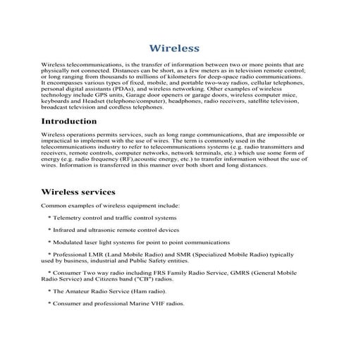 Wireless technology | PPTX