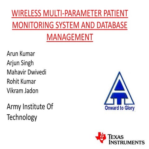 Wireless multi-parameter-patient-monitoring-system-and-database-management-1 | PPT