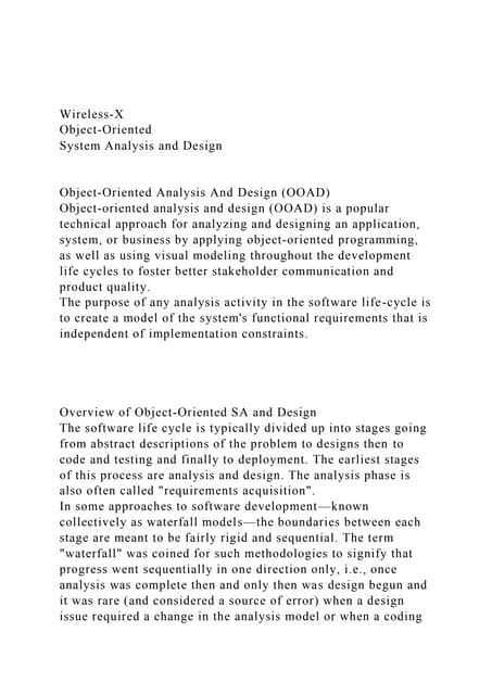 Object Oriented Analysis & Design | PPTX