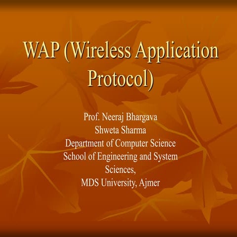 Wireless Application Protocol Ppt