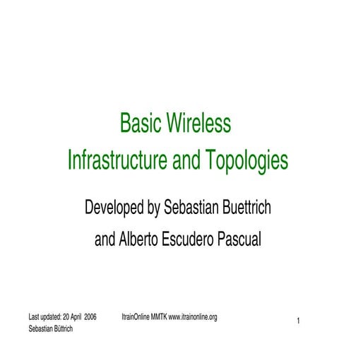 Wireless basic infrastructure topology slides | PDF