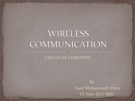 Wireless communication | PPTX