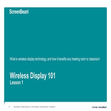 Wireless Display 101 Lesson 1 | PPT