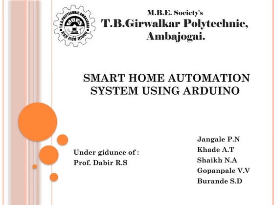 Bluetooth Based Home Automation Using Arduino Uno Ppt
