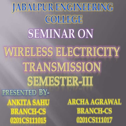 Wireless electricity | PPTX