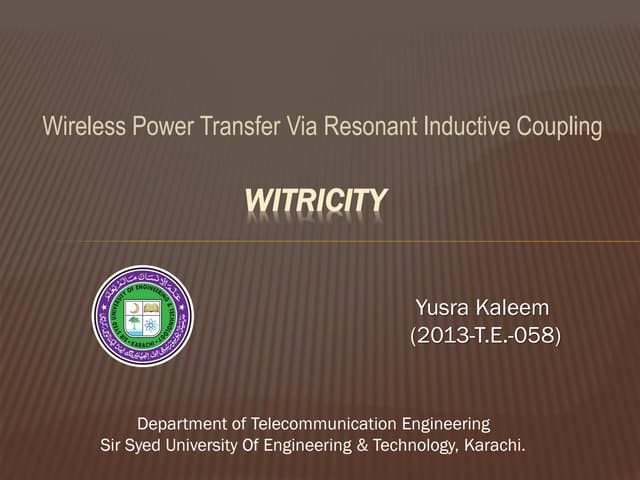 Wireless electricity | PPTX