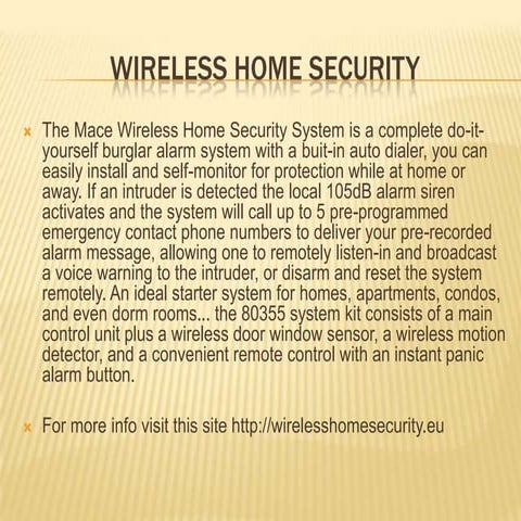 Wireless home security | PPT