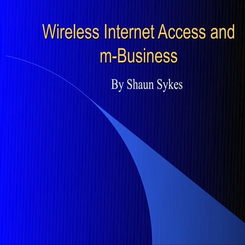 Wireless internet access and m-business | PPT