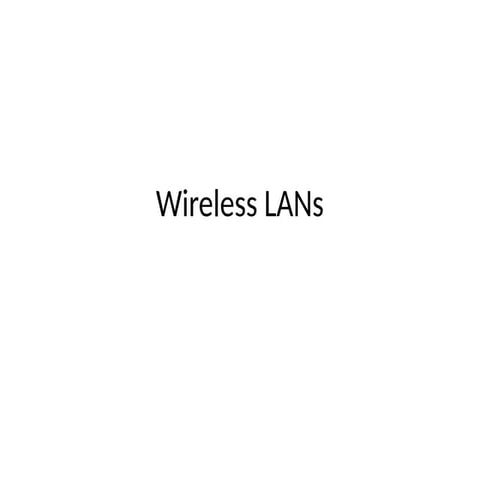 Wireless LANs(IEEE802.11) Architecture | PPTX