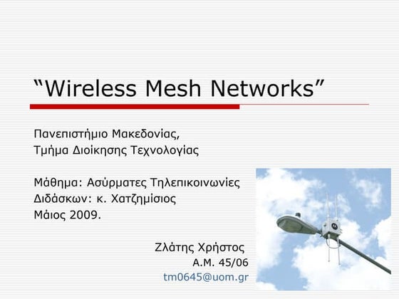 MESH WIFI.pdf | Computer Networking | Computing
