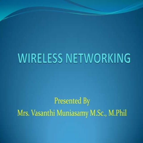 Wireless Networking Pptx Computer Networking Computing