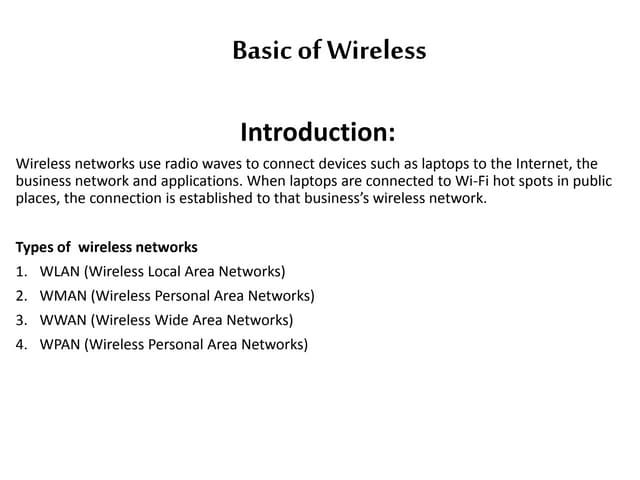 Wireless networking | PPT