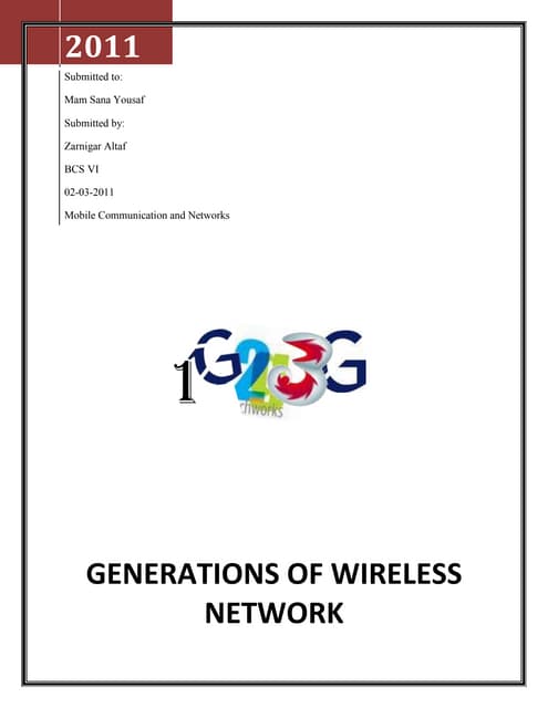 Generations of network 1 g, 2g, 3g, 4g, 5g | DOCX
