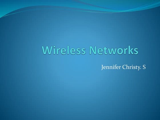 Wireless networks ppt | PPTX