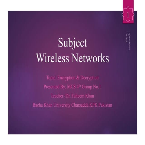 Wireless Networks Encryption and Decryption | PPT