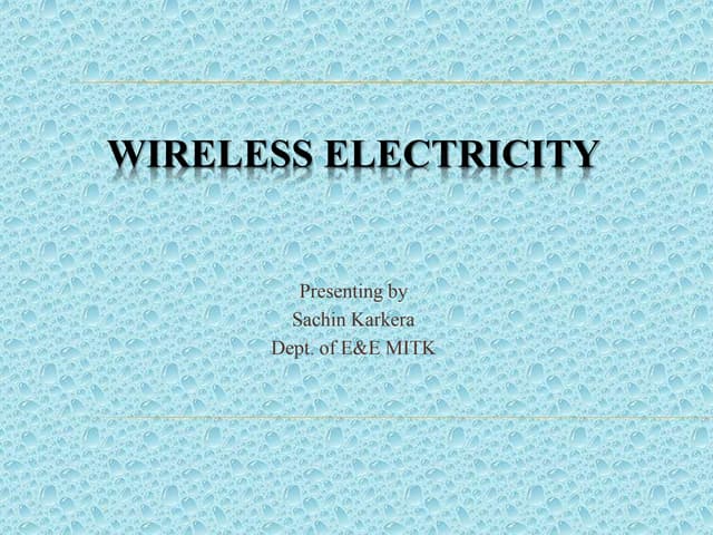 Wireless Power Transmisson | PPTX | Computer Networking | Computing