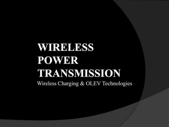 Wireless Charging of Electric Vehicles | PPT