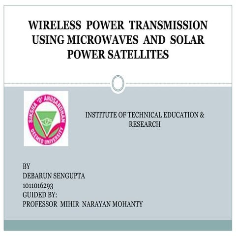 Wireless power transmissiusing microwave | PPTX