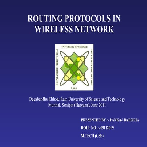 Wireless Routing Protocols Ppt Computer Networking Computing