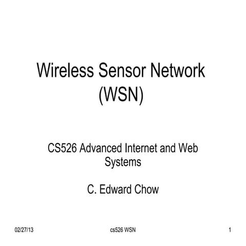 Wireless sensornetwork | PPT