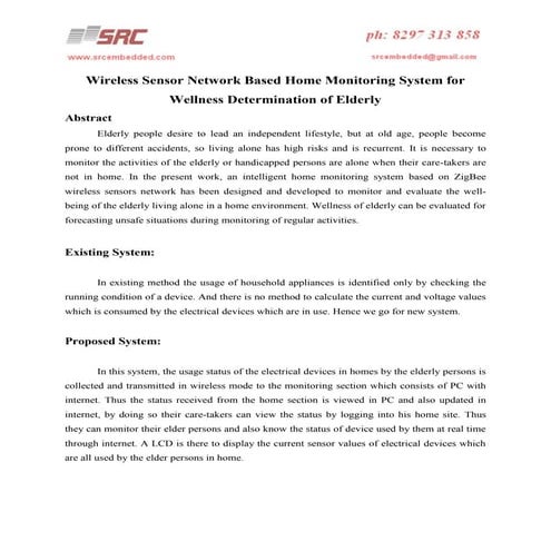 Wireless sensor network based home monitoring system for wellness determination of elderly | PDF