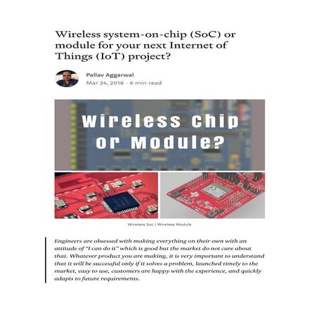 Selecting wireless module or chip for your next internet of things (iot ...