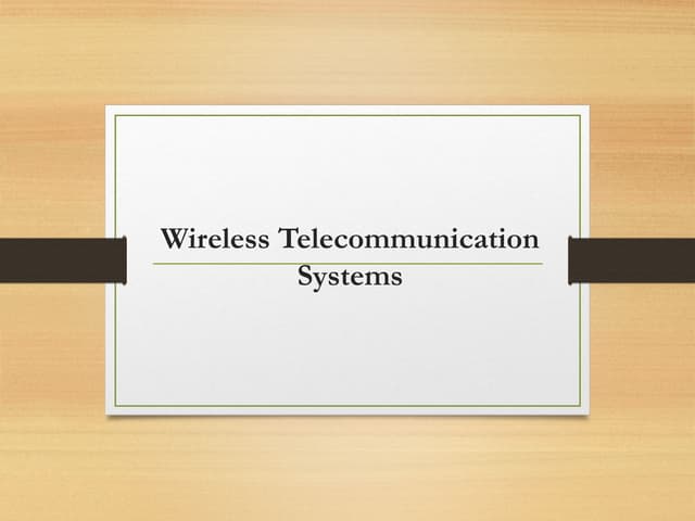 Mobile Computing Wireless Telecommunication Systems Ppt