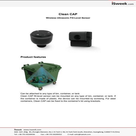 Wireless ultrasonic fill level sensor - clean cap flex | PDF