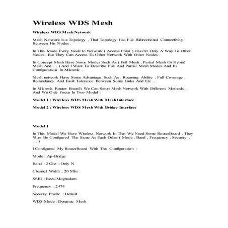Wireless wds mesh | PDF