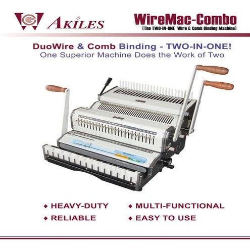 Wire mac combo akiles wire binding machine | PDF