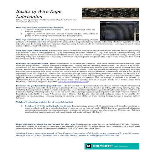 Wire ropes lubrication fundamentals | PDF