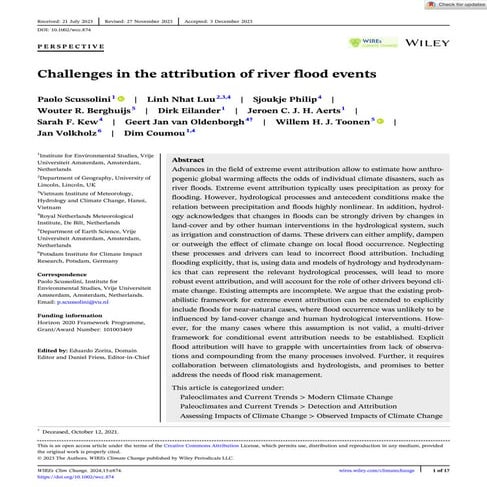 WIREs Climate Change - 2023 - Scussolini - Challenges in the ...