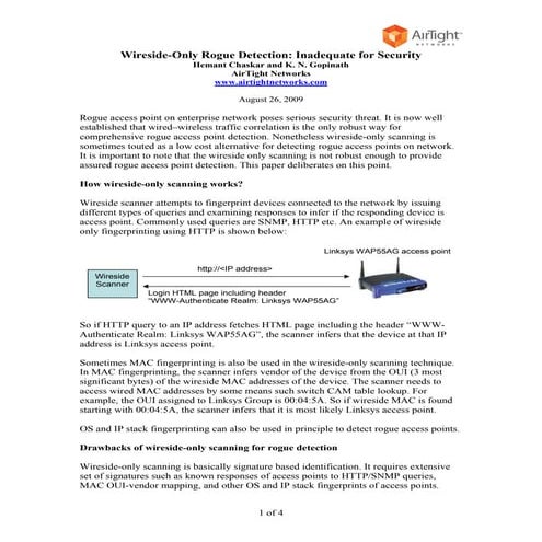Wireside Only Rogue Access Point Detection Pdf 