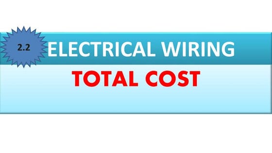 ESTIMATION & COSTING OF DOMESTIC & INDUSTRIAL WIRING | PPT