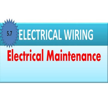 ELECTRICAL MAINTENANCE | PPTX