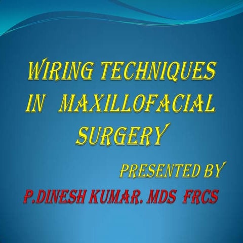 Various intermaxillary fixation techniques | PPTX