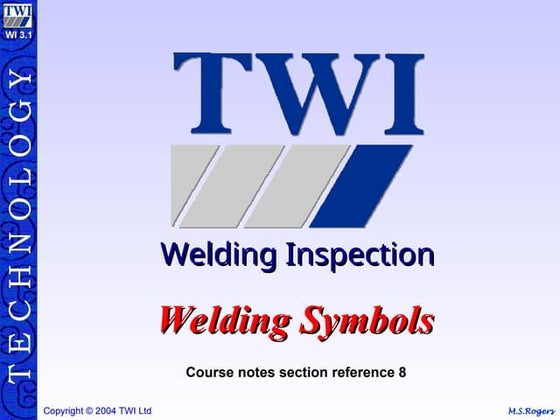 CSWIP 3.1 Welding Inspection / Welding Symbols | PPT
