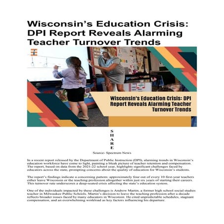 Wisconsin's Education Crisis: DPI Report Reveals Alarming Teacher ...