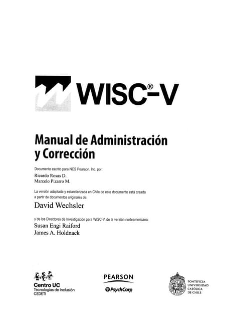 Protocolo wisc iv | PDF